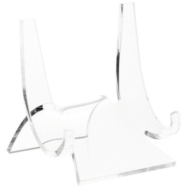 Plymor Clear Acrylic Double-Scoop Display Easel, 3" H x 2.875" W x 2.5" D