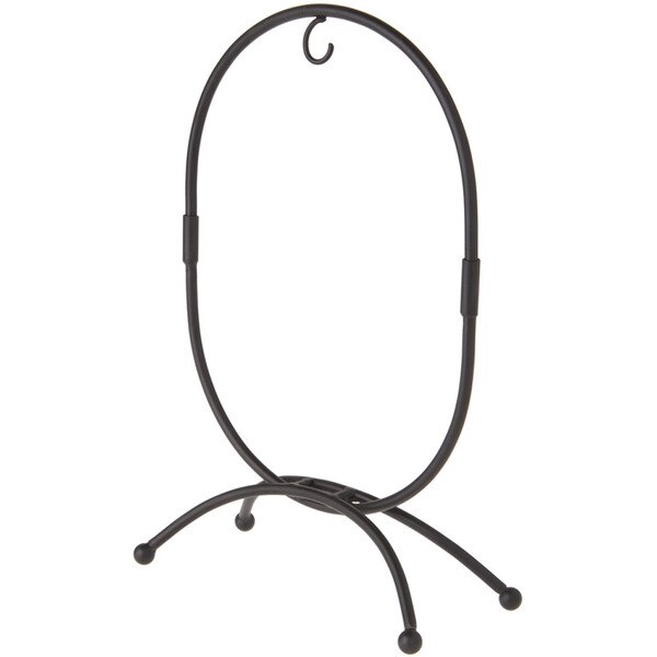 Bard's Oval Shaped Black Wrought Iron Ornament Stand, 11" H x 7.25" W x ...