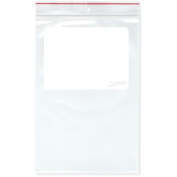 Minigrip Red Line 6" x 9" (Pack of 100), 4 Mil with White-Block and ...